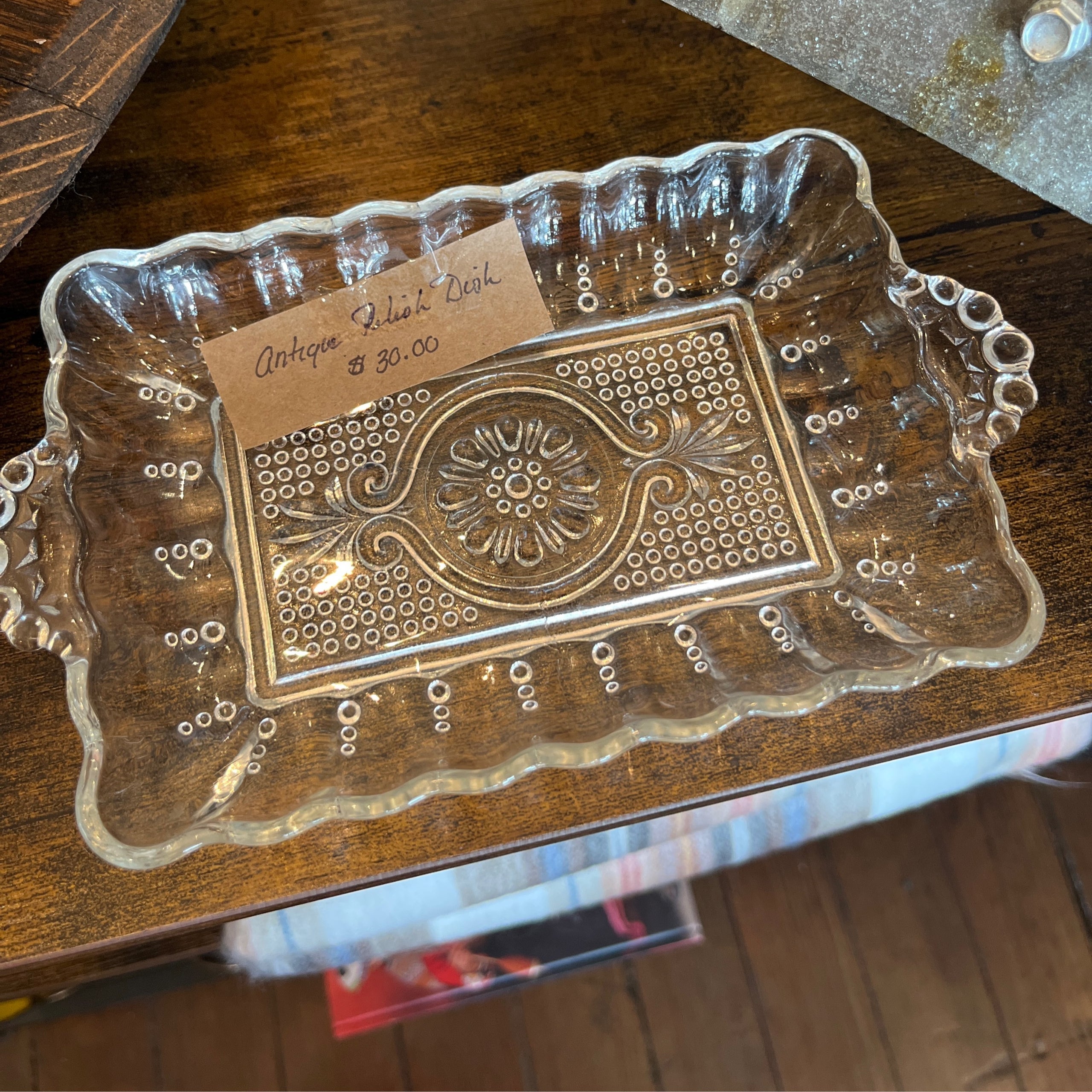 Antique Glass Dish | The Crow and Cactus Company