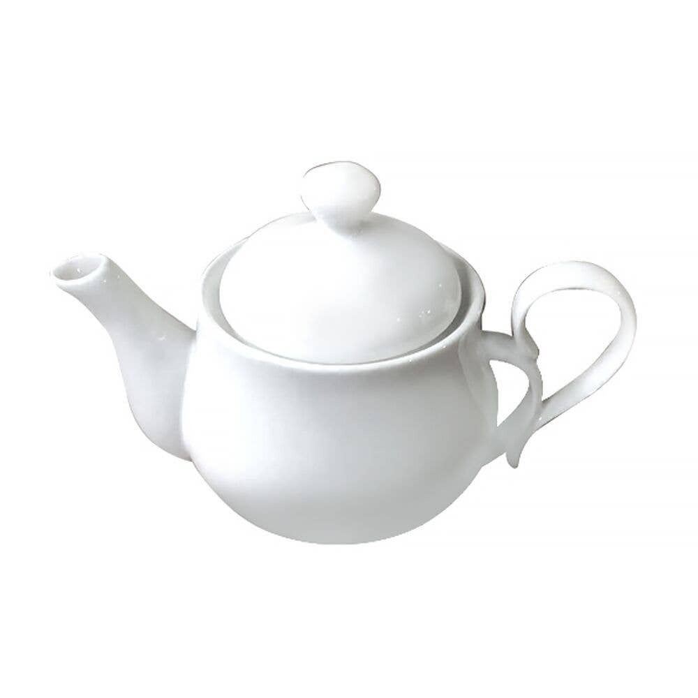 STP - White Porcelain Teapot 13 fl oz | The Crow and Cactus Company