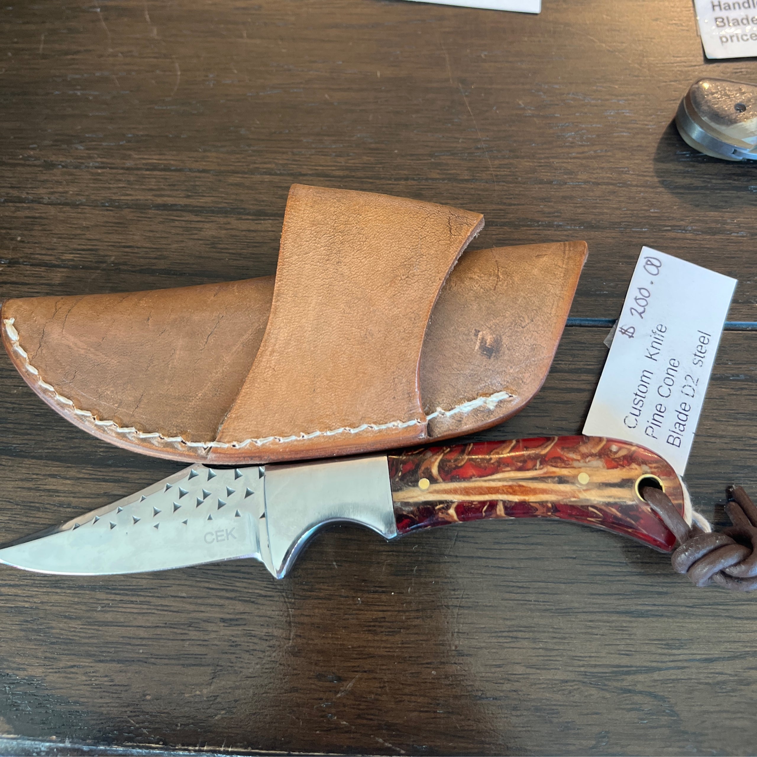 CEK- RED Fixed Blade- Pinecone | The Crow and Cactus Compan y, LLC